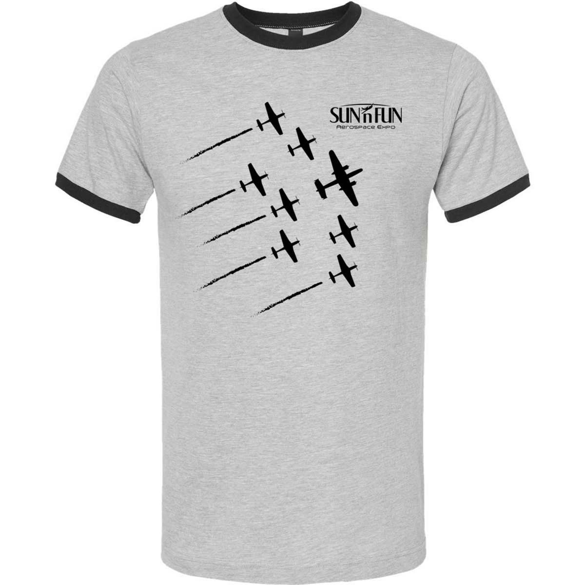 SUN 'n FUN 2025 T-Shirt – Warbird Formation Retro Ringer – PilotMall.com