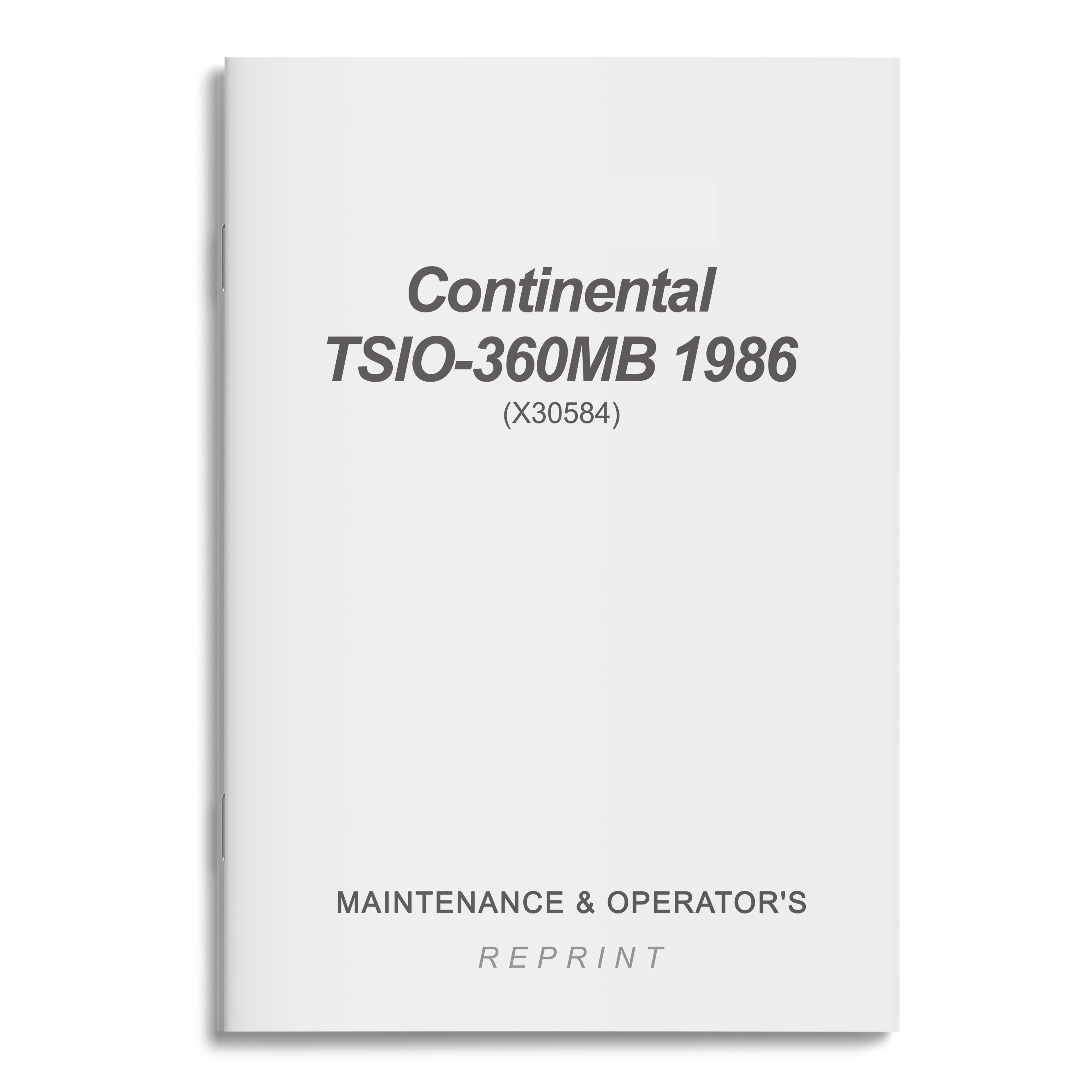 Manual de mantenimiento y operación del Continental TSIO-360MB 1986 (X