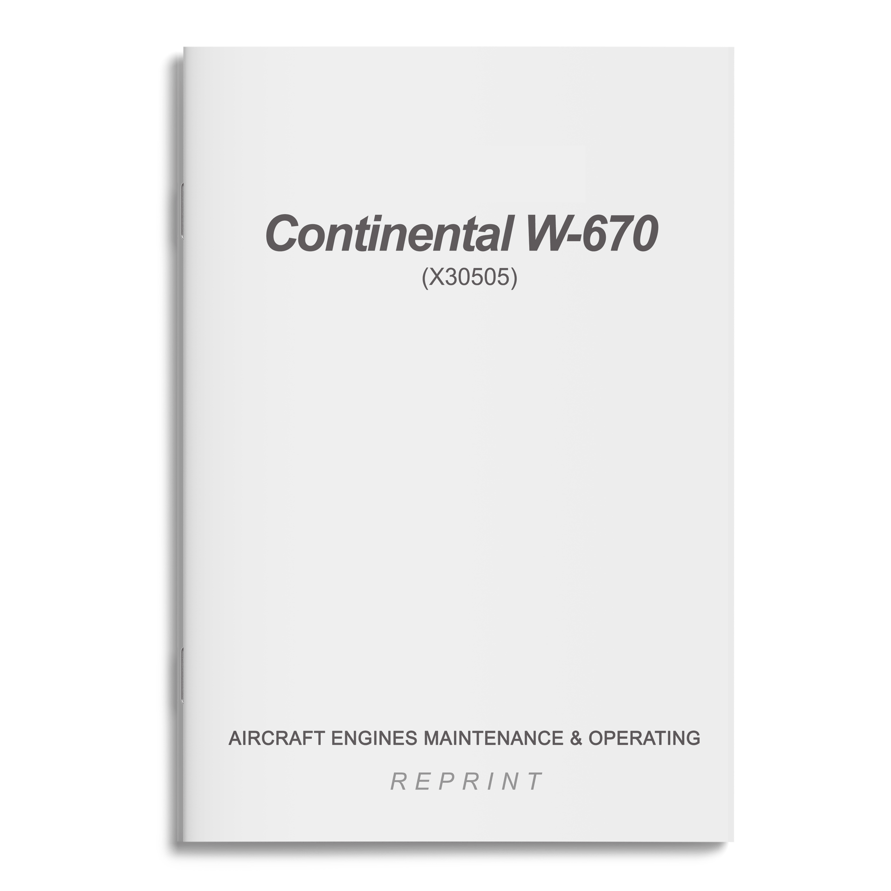 Continental W-670 Aircraft Engines Maintenance & Operating (AW7-A)