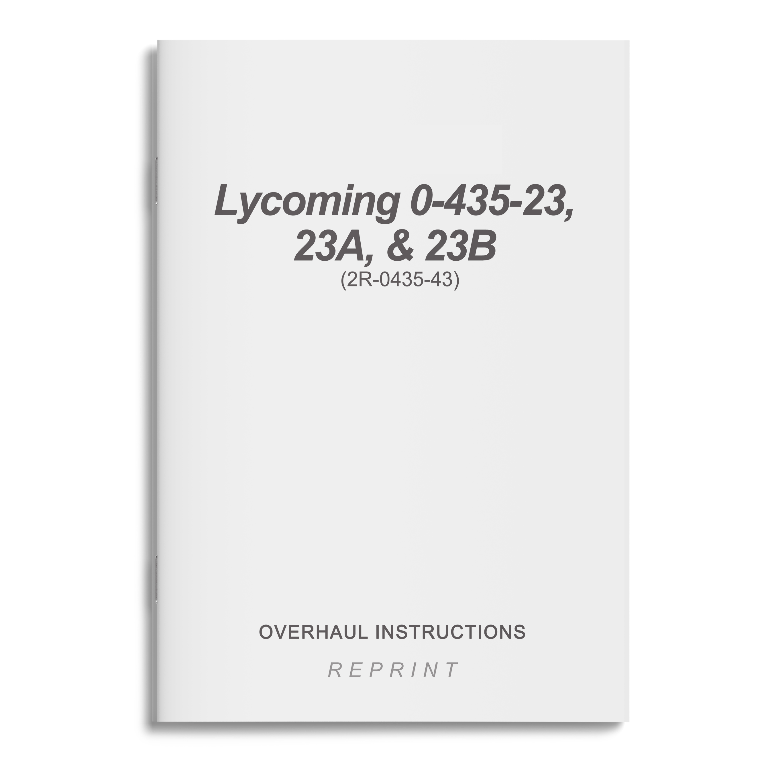 Instruções de revisão Lycoming 0-435-23, 23A e 23B (2R-0435-43)