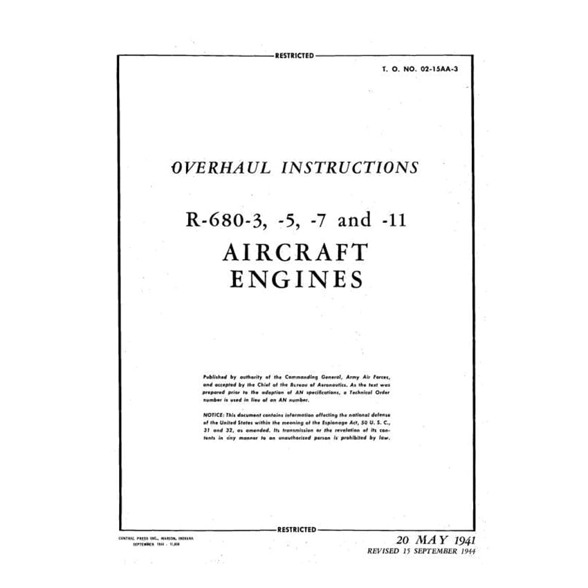 Lycoming R-680 Overhaul Manual | Vintage Engine Repair