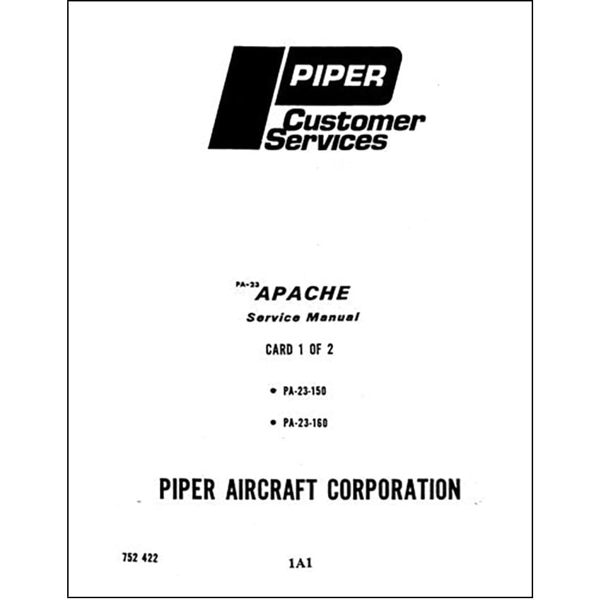 Piper Apache Maintenance Manual – Pro Reproduction | Essco – PilotMall.com