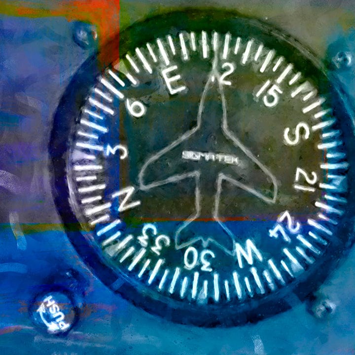 Aircraft Compass Art Print – Signed Frank Martin Decor