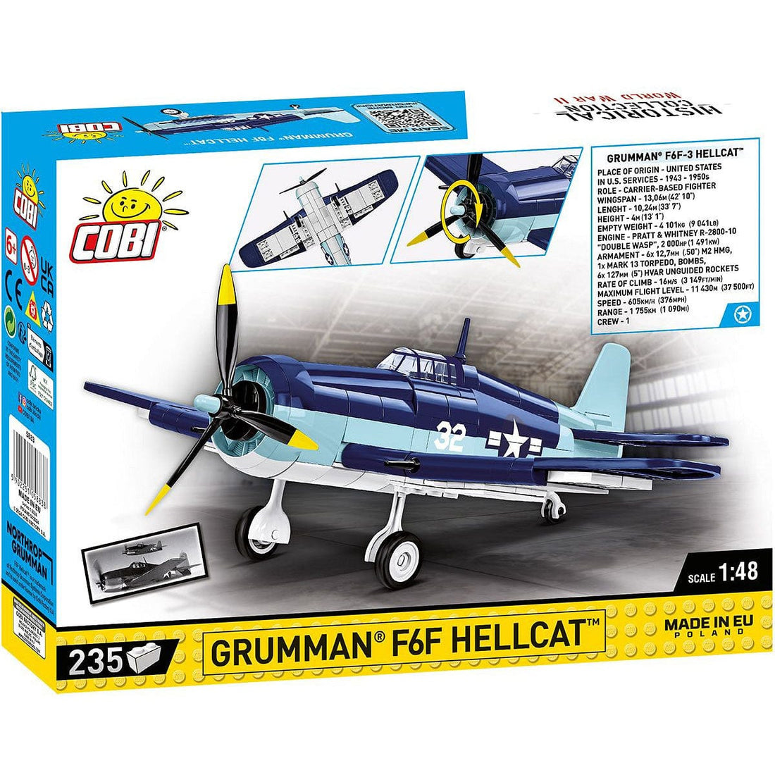 COBI Grumman F6F Hellcat Model Kit | WWII Blocks 667pcs