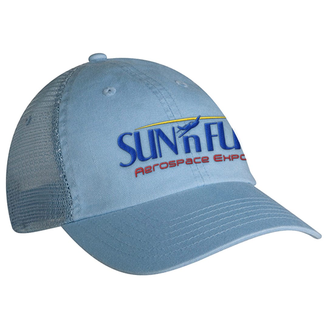 SUN 'n FUN Ball Cap – Baby Blue Mesh Back Aviation Hat – PilotMall.com
