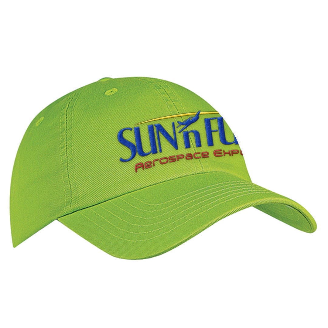 SUN 'n FUN Hat – Lime Green Aviation Ball Cap, Buckle Fit