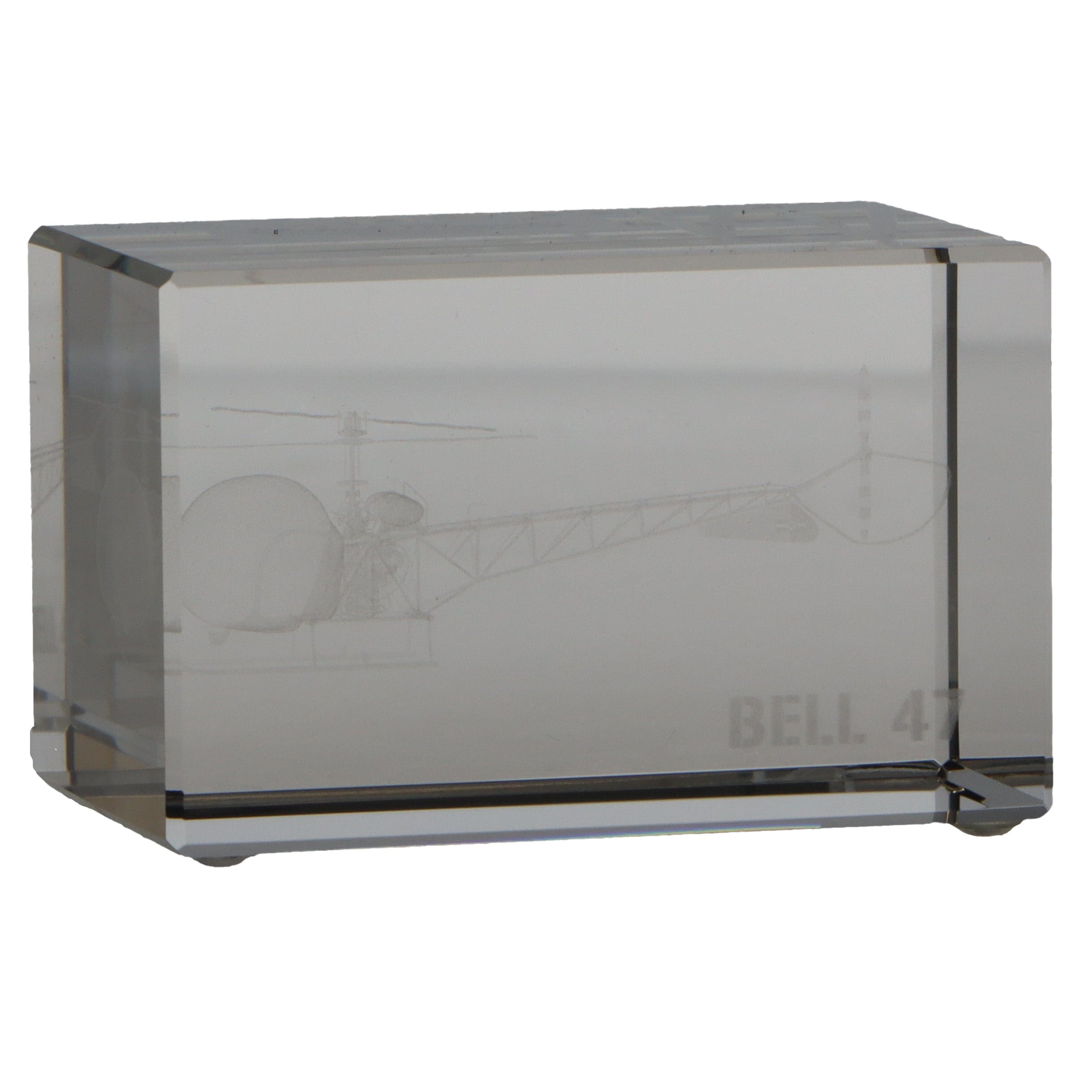 Bell 47 Helicopter Crystal – 3D Engraved | Etched Memory