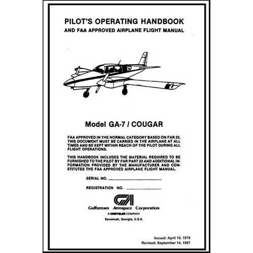 Grumman GA-7 Cougar POH Reprint | Essco Aircraft Manual – PilotMall.com