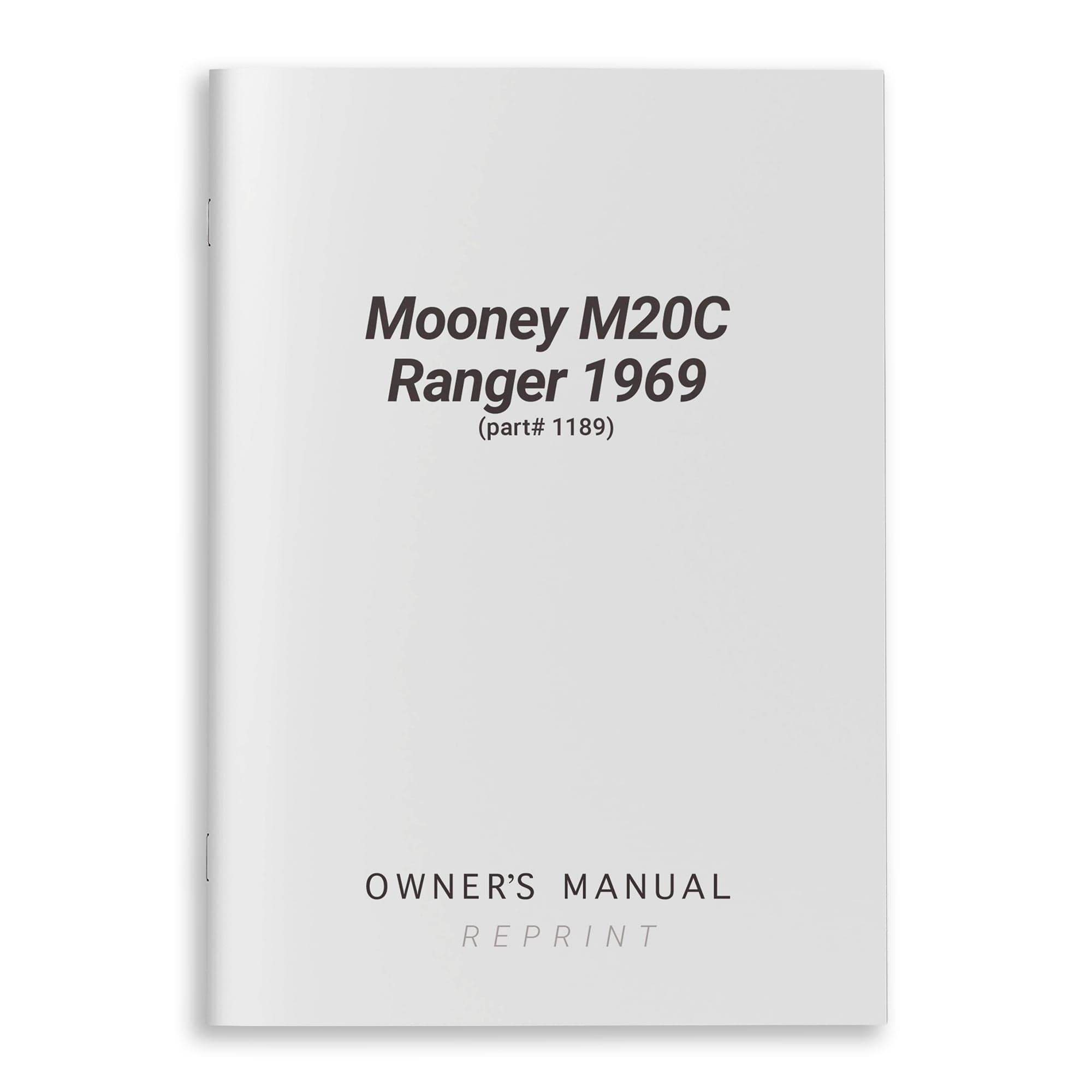 Mooney M20C Ranger 1969 Owner's Manual | Essco Aircraft – PilotMall.com