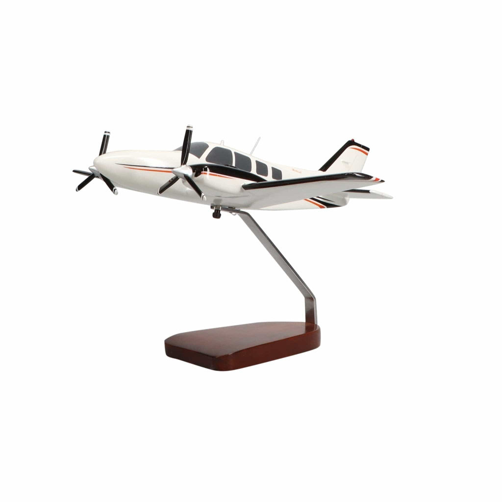 Beechcraft® Baron G58 (Red/Black) Large Mahogany Model
