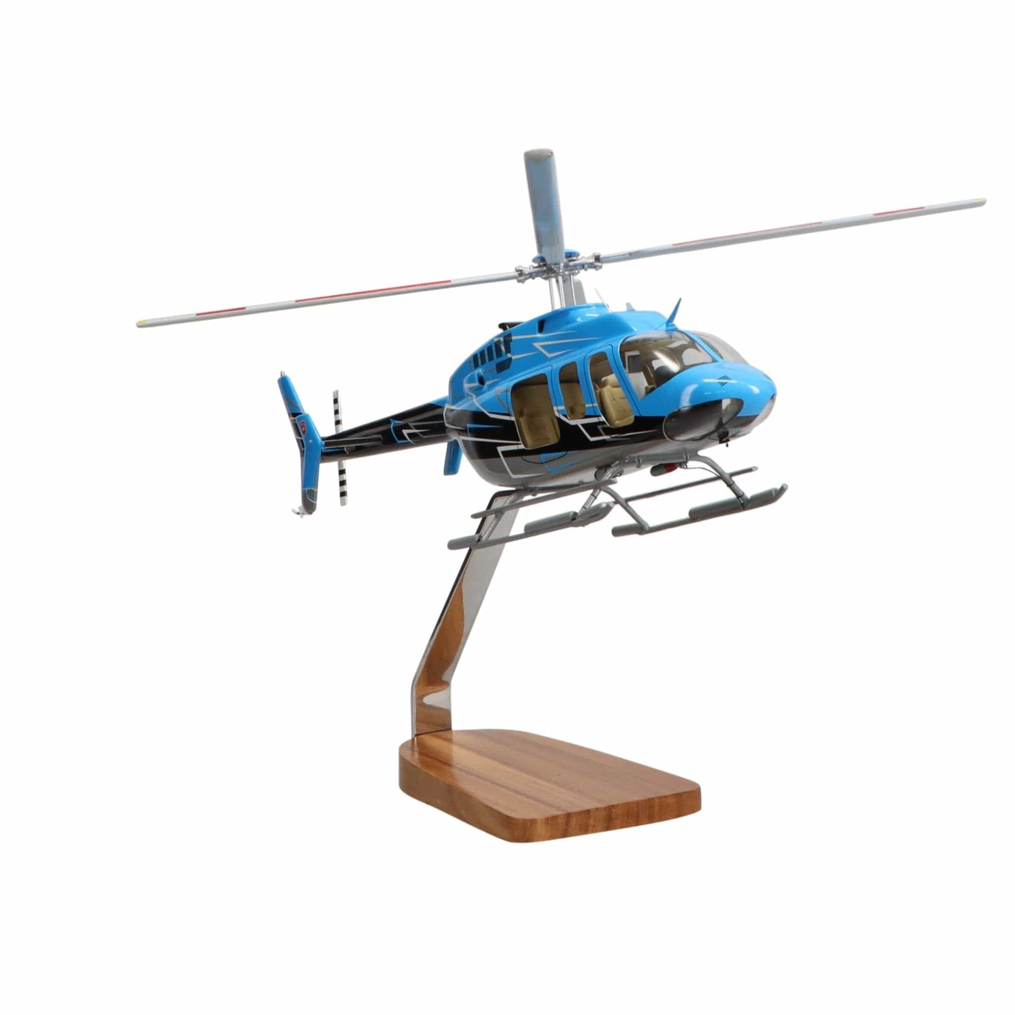 Bell 407 Mahogany Model Clear Canopy Aviation Collectible – PilotMall.com