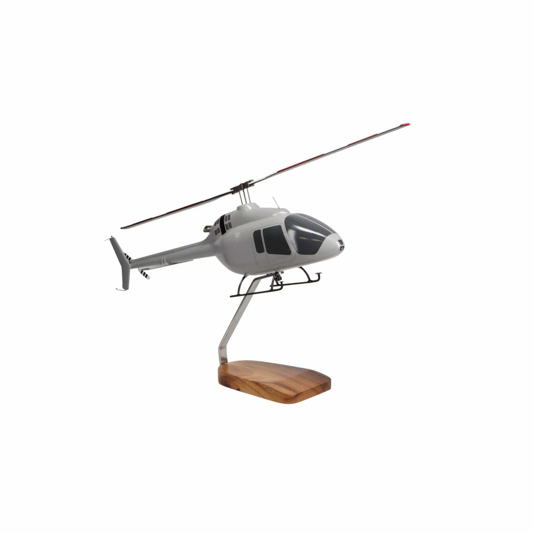 Bell 505 Model Helicopter – Handcrafted Mahogany Display