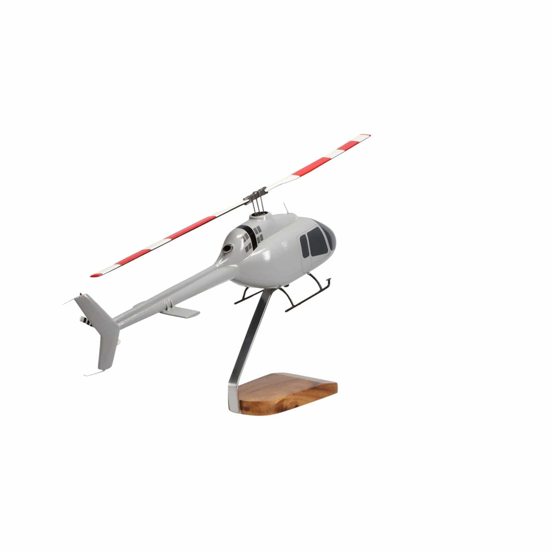 Bell 505 Model Helicopter – Handcrafted Mahogany Display