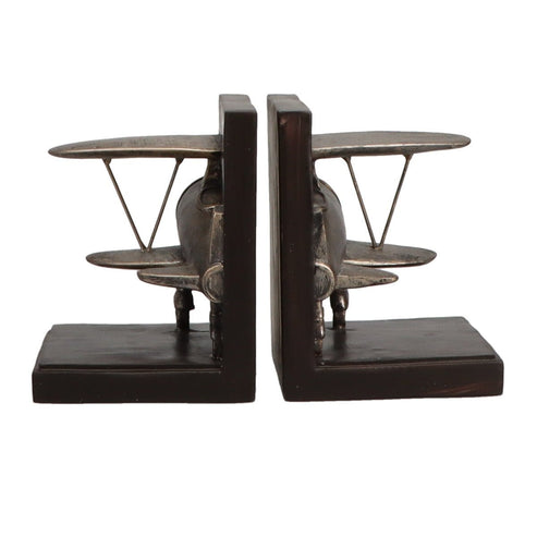 Airplane Bookends – Vintage Biplane Decor by Roman Inc