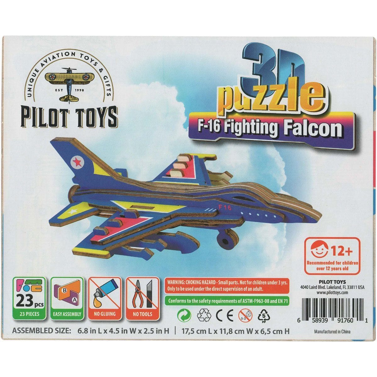 F-16 3D Puzzle STEM Aviation Toy for Kids | Pilot Toys – PilotMall.com
