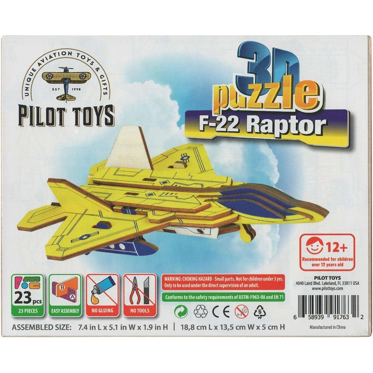 F-22 Raptor Model Kit | Pilot Toys Durable STEM 3D Puzzle – PilotMall.com