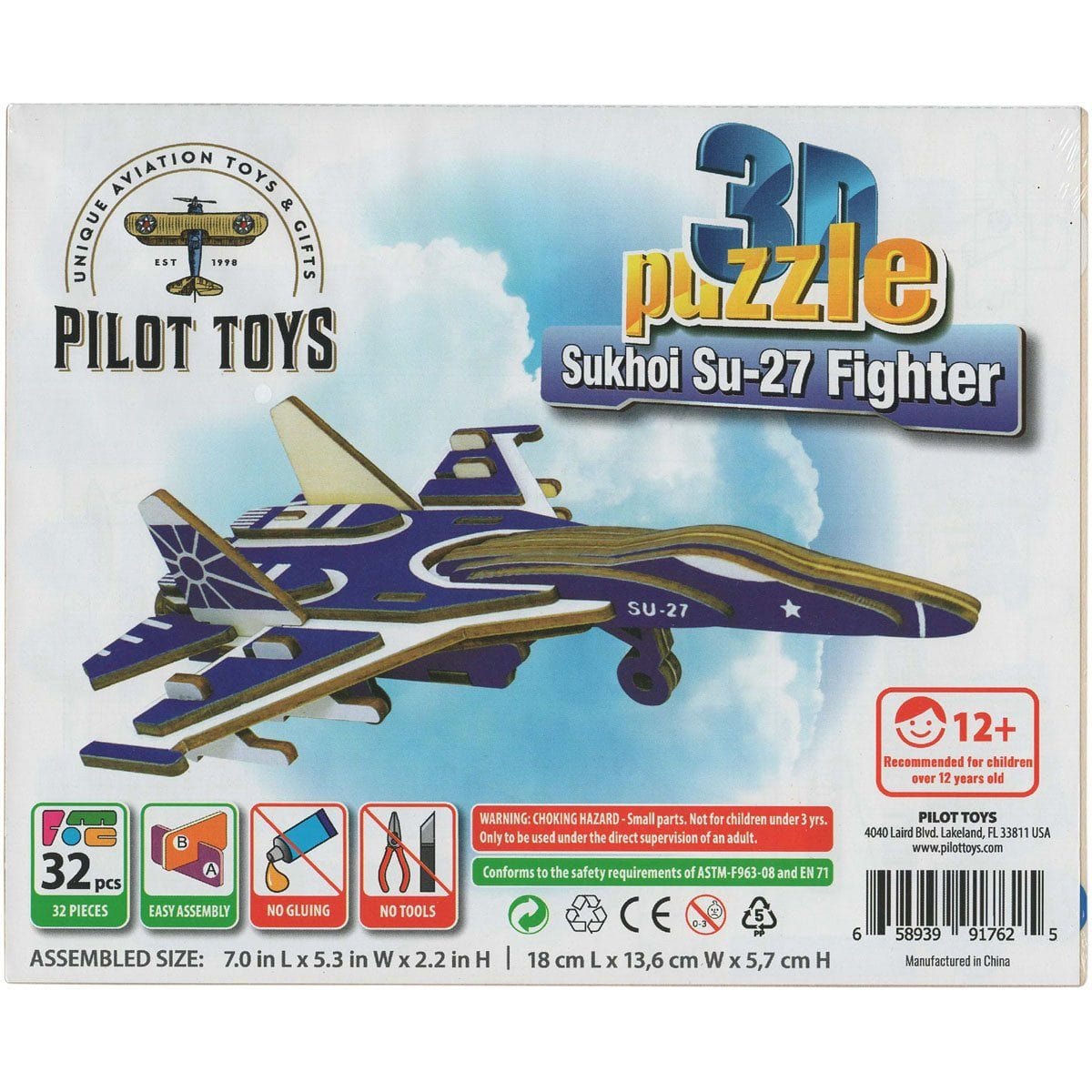 Sukhoi Su-27 3D Puzzle – Durable STEM Toy | Pilot Toys – PilotMall.com