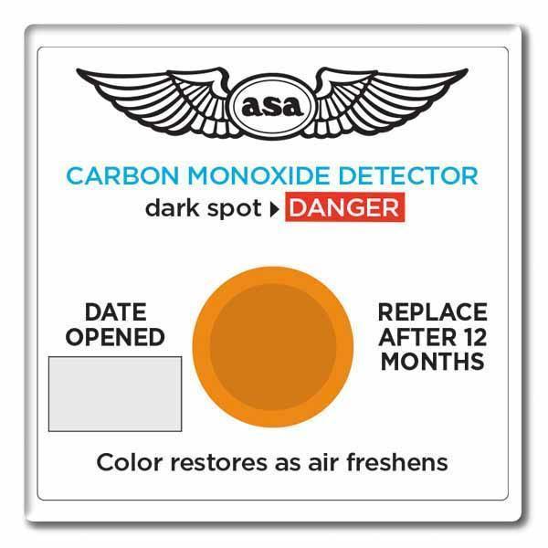 ASA Aviation Carbon Monoxide Detector - Battery-Free Safety