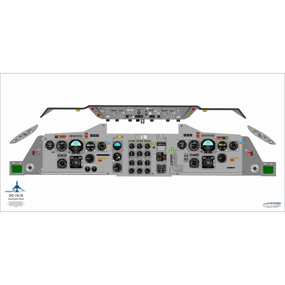 DC-8 & DC-9 18x36 Cockpit Poster Training Aid | JETPUBS