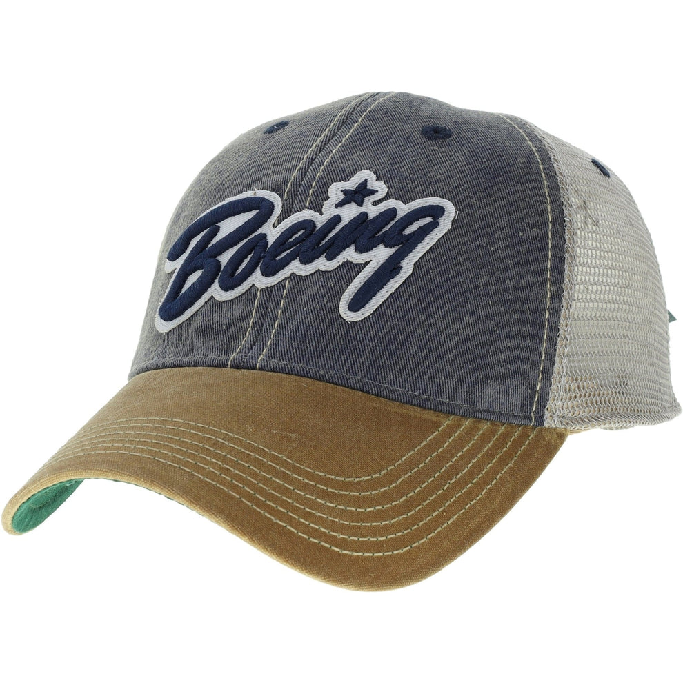 Boeing Cap – Vintage Foam Trucker, Distressed Raw Edge