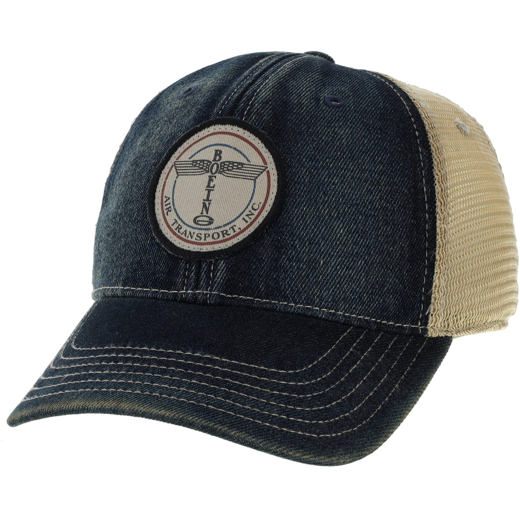 Boeing Trucker Hat – Heritage Denim Mesh | Aeroplane Apparel