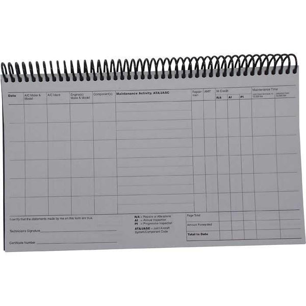 AMT Logbook FAA Approved | Spiral-Bound ASA Maintenance Log